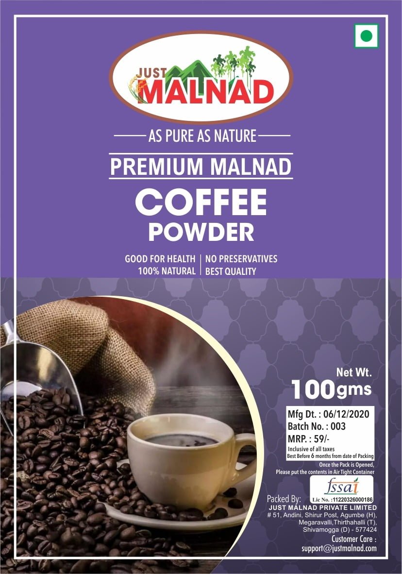 Malnad Filter Coffee Powder - 100 g (No Preservatives, 100% Natural ...